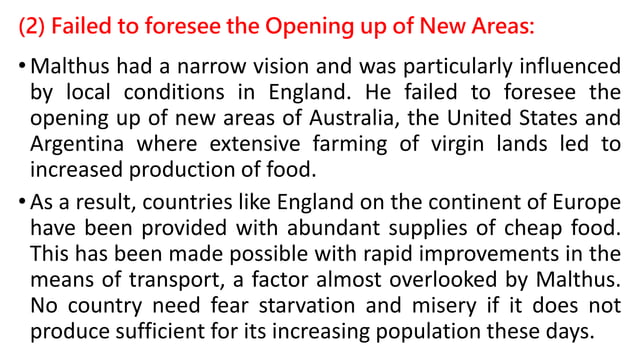 Theories of Population: 1. The Malthusian Theory of Population 2. The ...