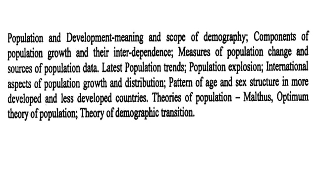 Theories of Population: 1. The Malthusian Theory of Population 2. The ...