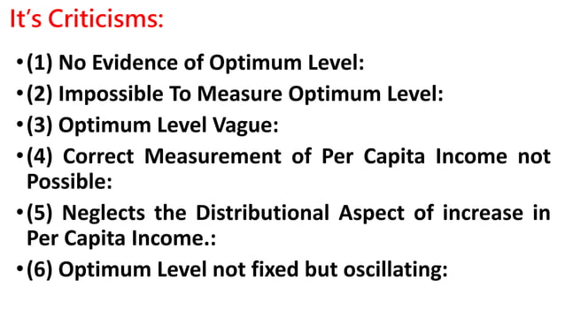 Theories of Population: 1. The Malthusian Theory of Population 2. The ...