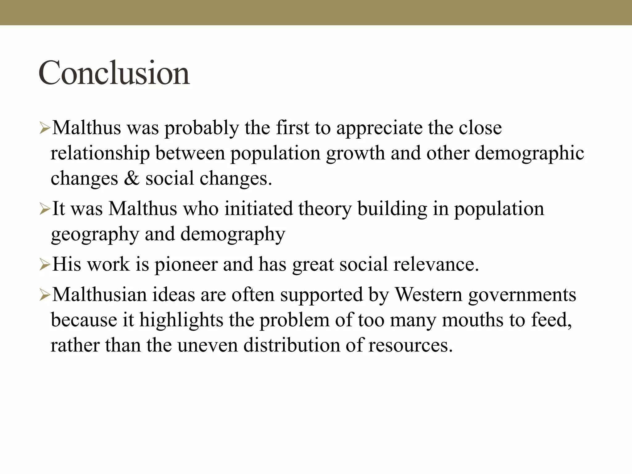 Theories of population growth Malthus Theory | PPTX