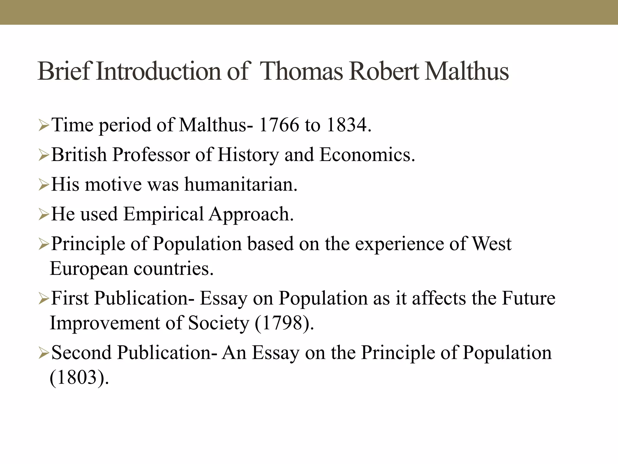 Theories of population growth Malthus Theory | PPTX