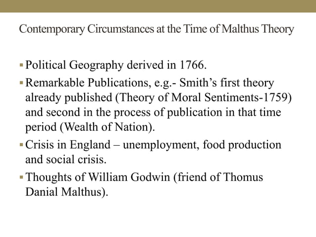 Theories of population growth Malthus Theory | PPTX