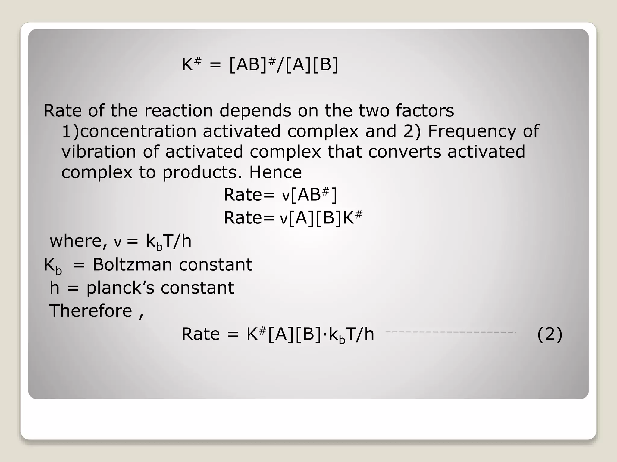Theories of Reaction Rate - Ashika G | PPT