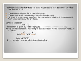 Theories of Reaction Rate - Ashika G | PPT
