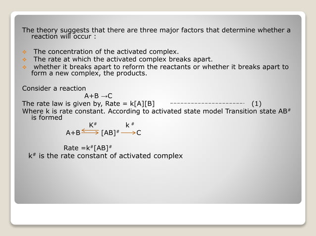 Theories of Reaction Rate - Ashika G | PPT