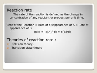 Theories of Reaction Rate - Ashika G | PPT