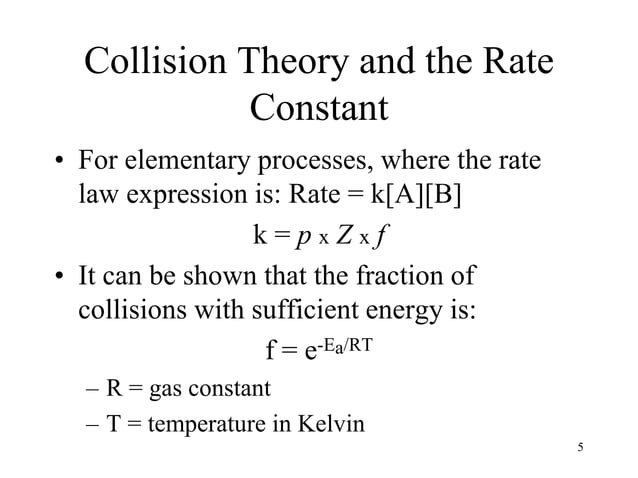 Theories of reaction rates Transition state theory and Collision theory ...