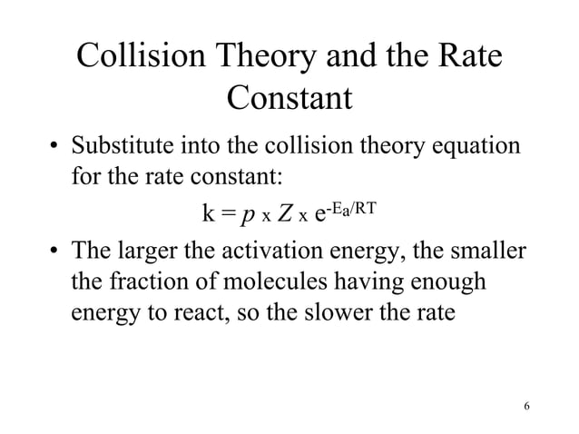 Theories of reaction rates Transition state theory and Collision theory ...