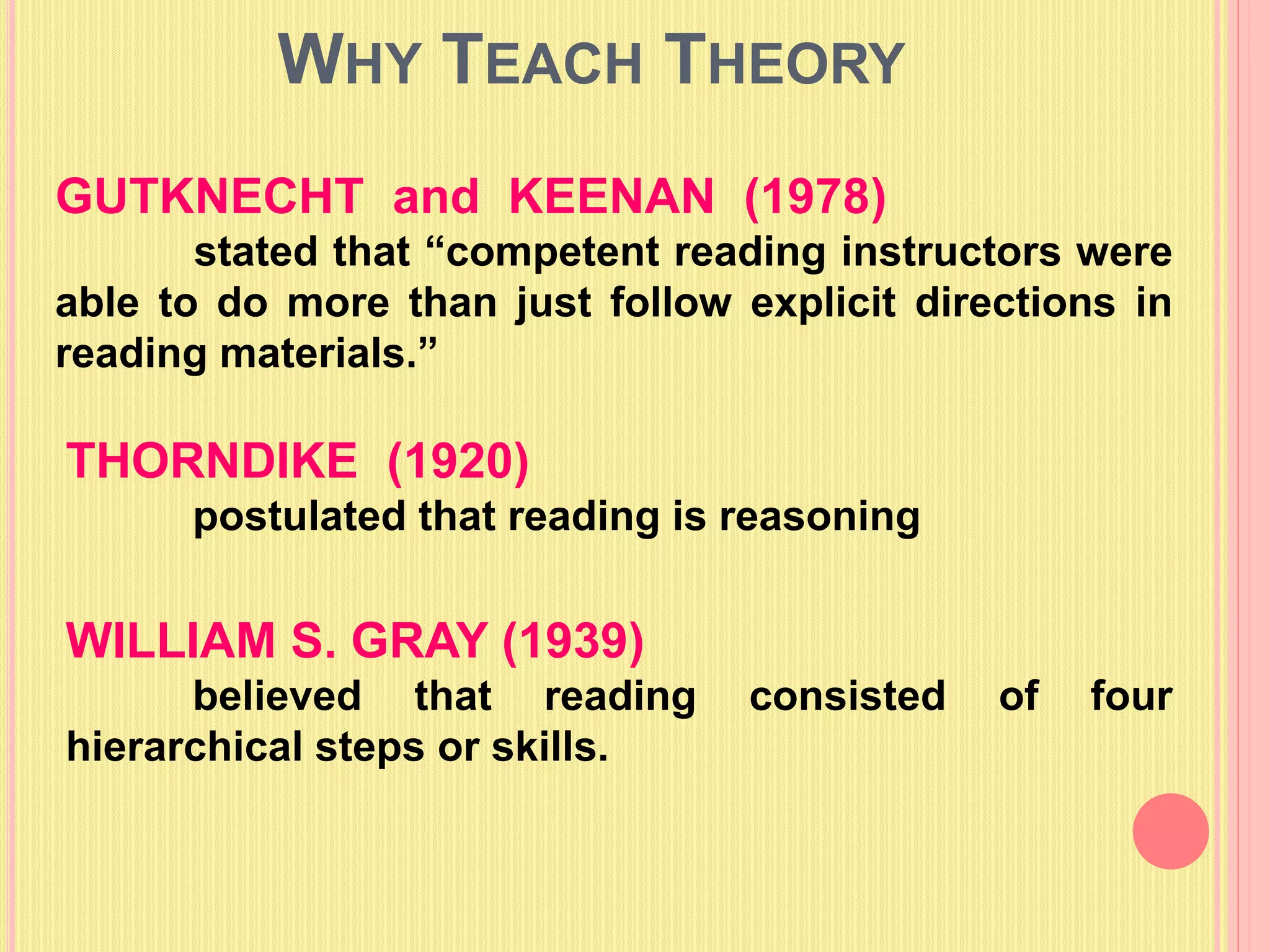 Theories of Reading Instruction | PPTX