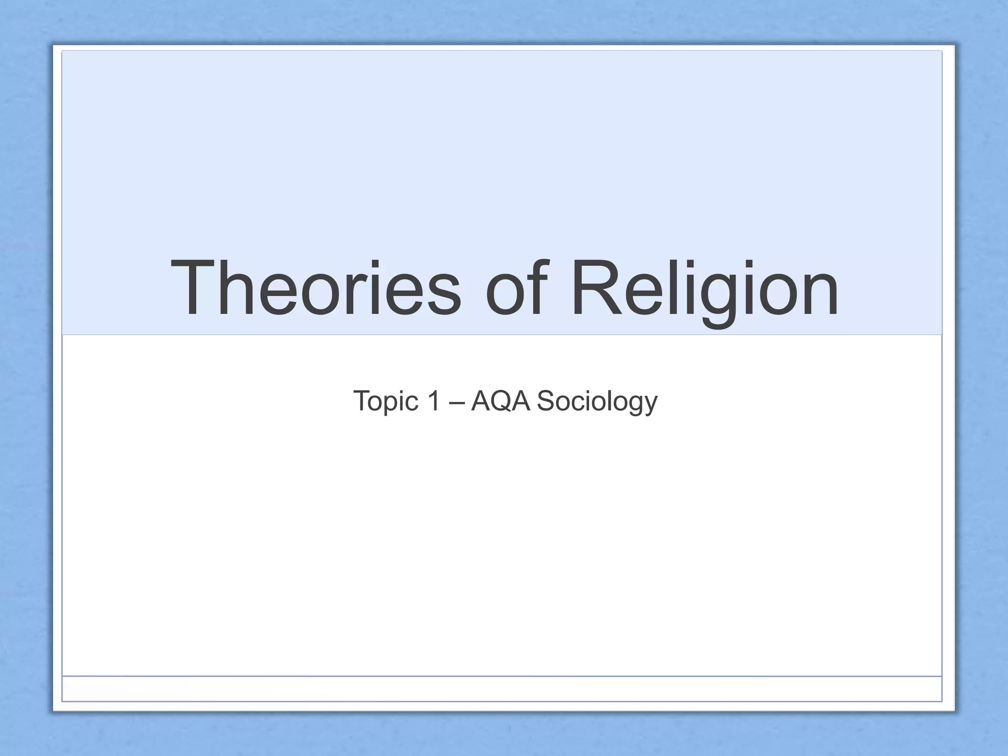 Theories of Religion | PPTX