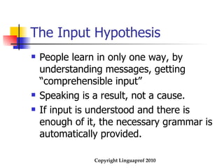 Theories of second language learning | PPT