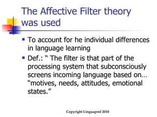 Theories of second language learning | PPT