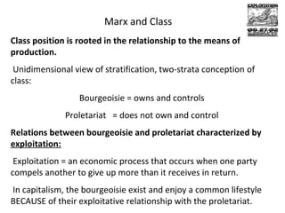 Theories of social stratification marx weber | PPT