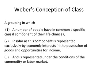 Theories of social stratification marx weber | PPT