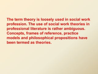 Theories of Social Work | PDF
