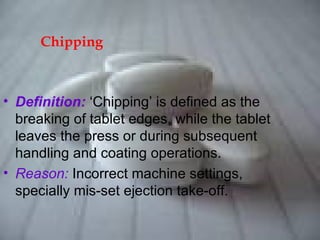 problems in tablet manufacturing and coating | PPT