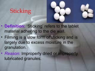 problems in tablet manufacturing and coating | PPT
