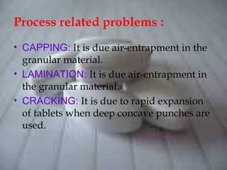 problems in tablet manufacturing and coating | PPT