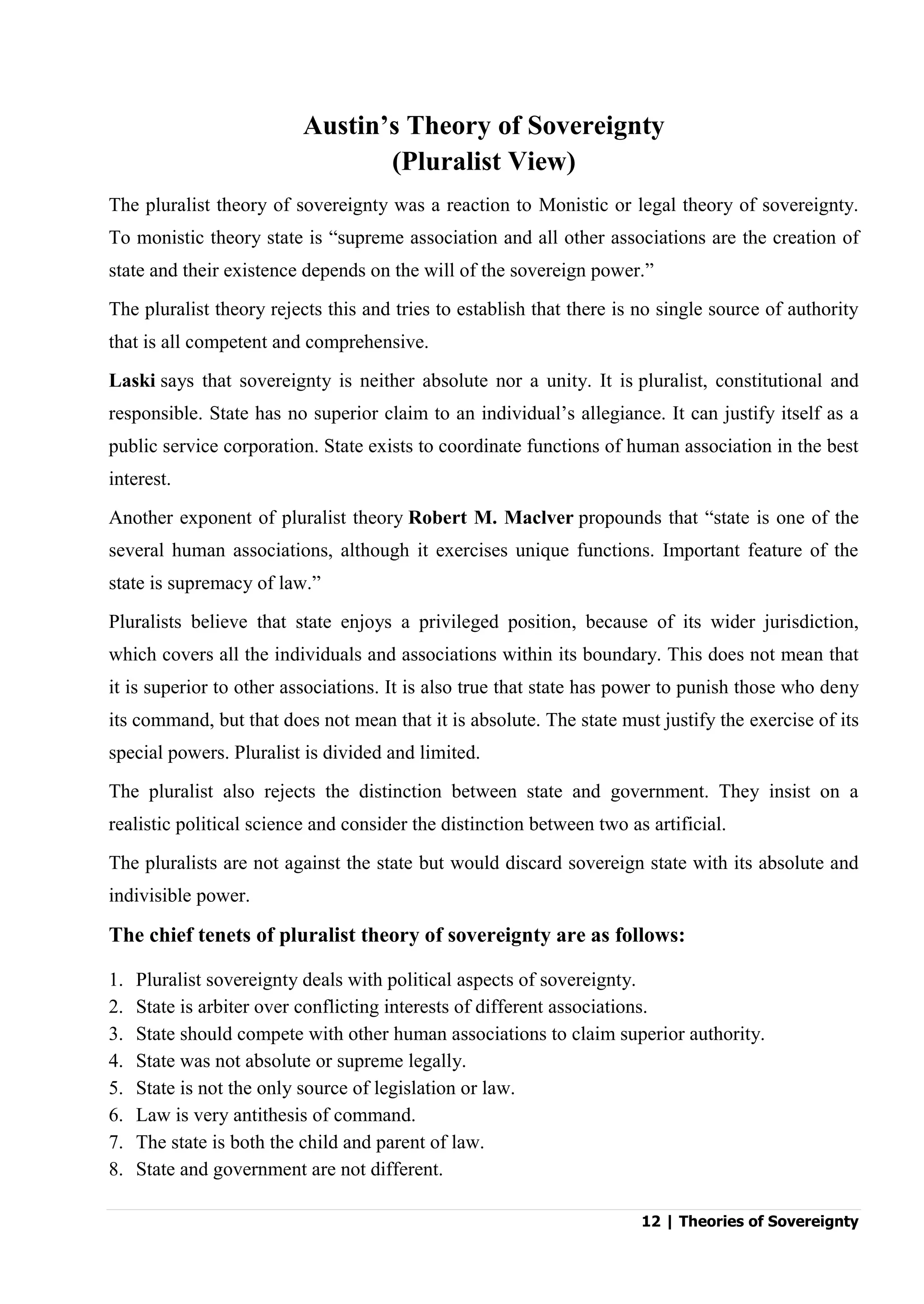 Theories of Sovereignty | PDF