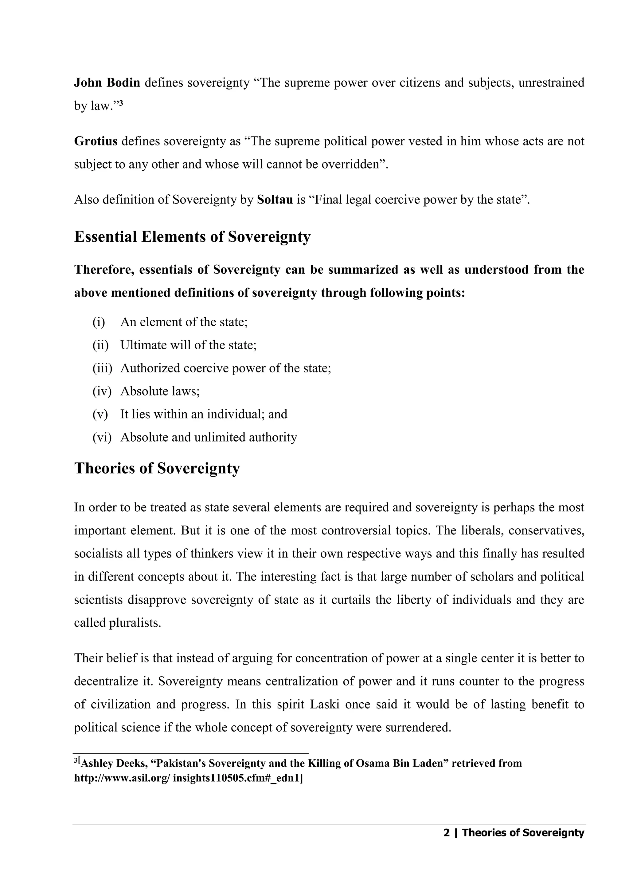 Theories of Sovereignty | PDF