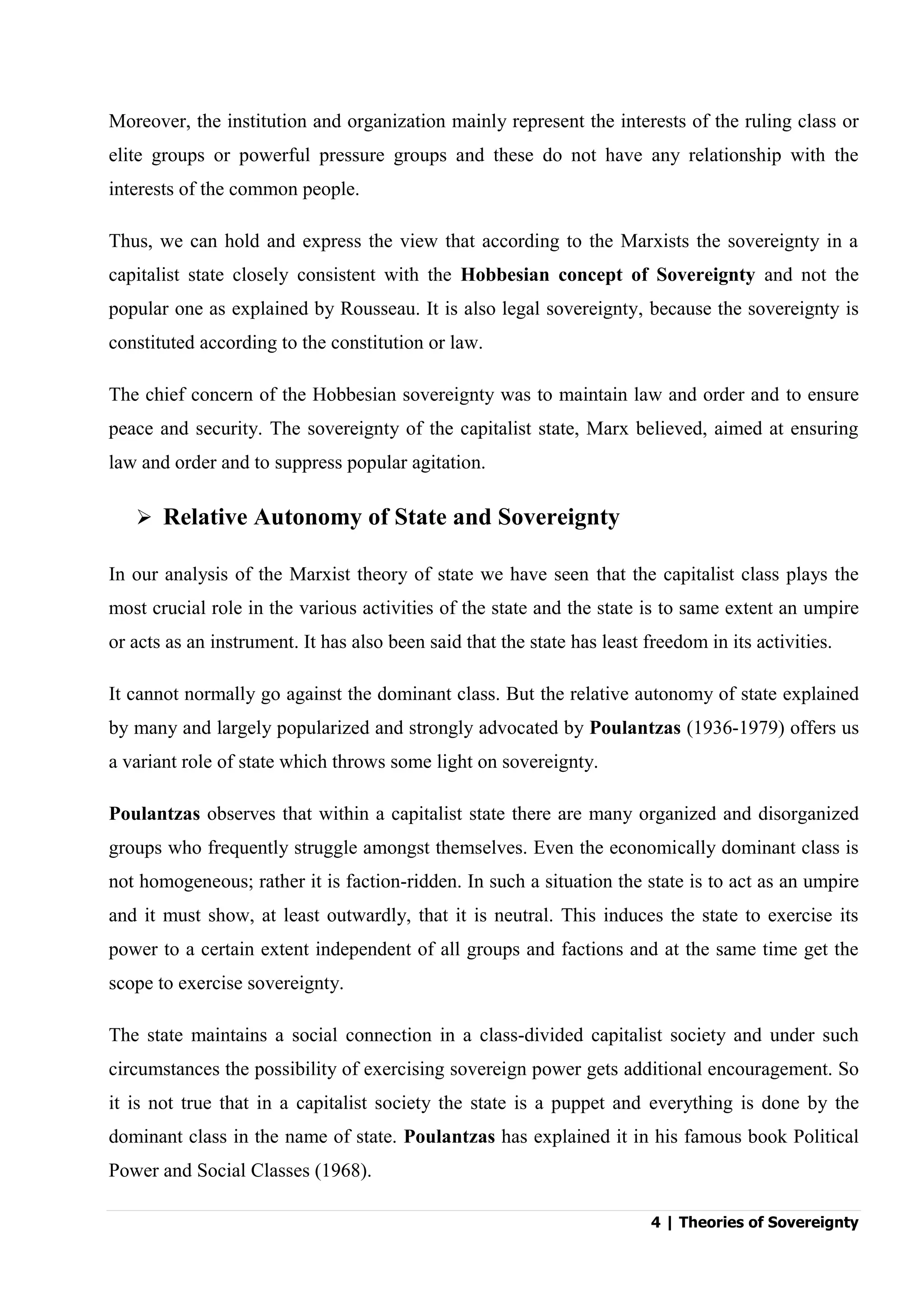 Theories of Sovereignty | PDF