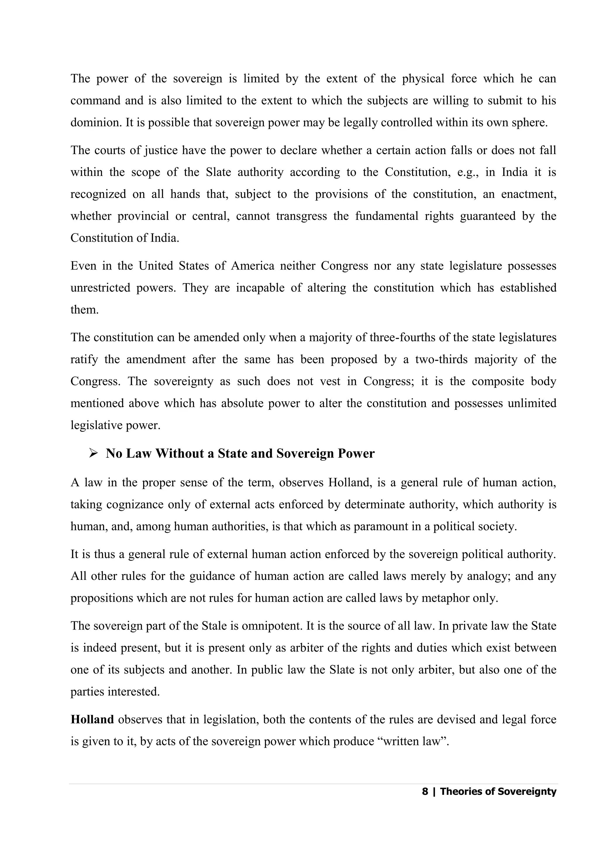 Theories of Sovereignty | PDF