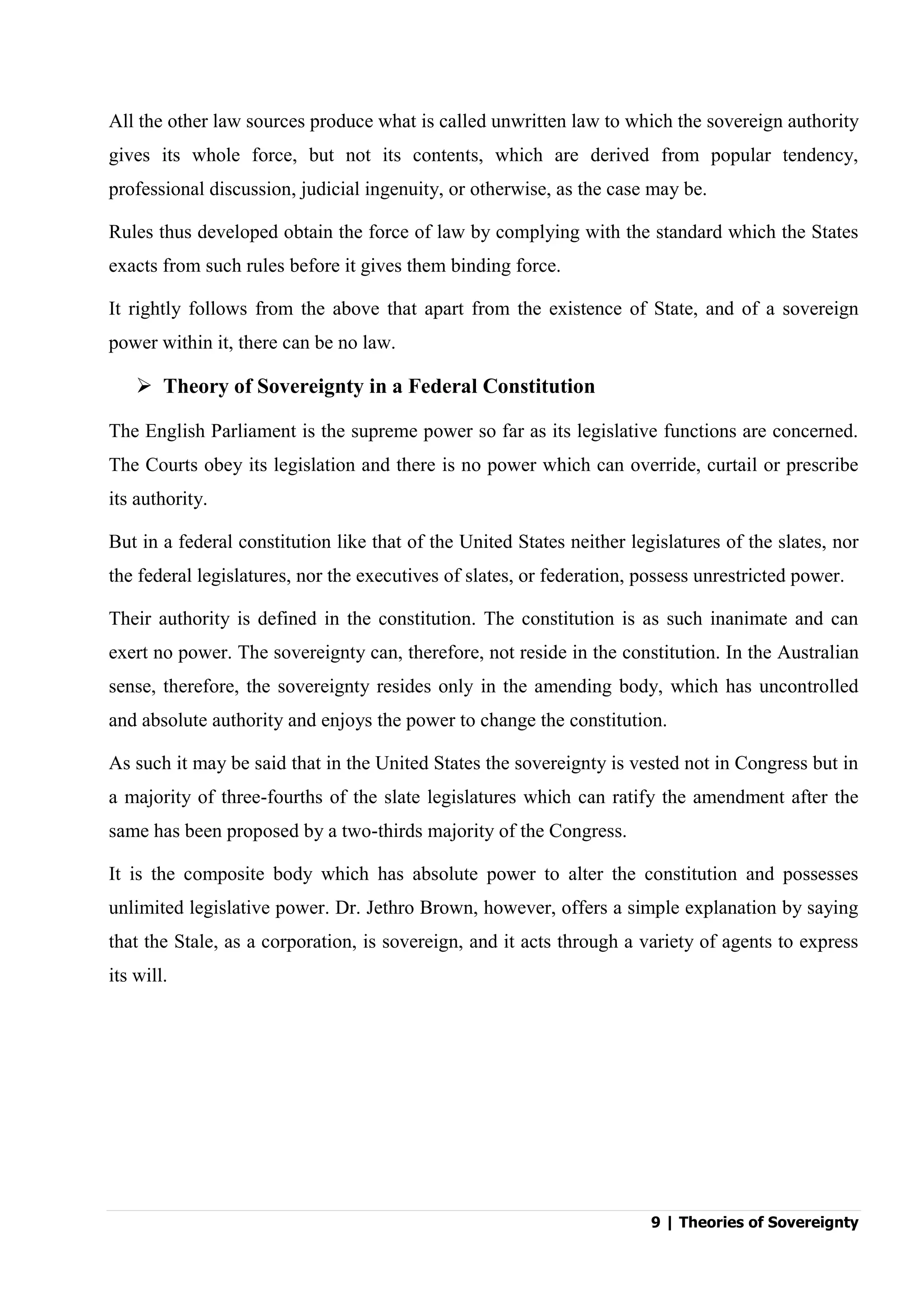 Theories of Sovereignty | PDF