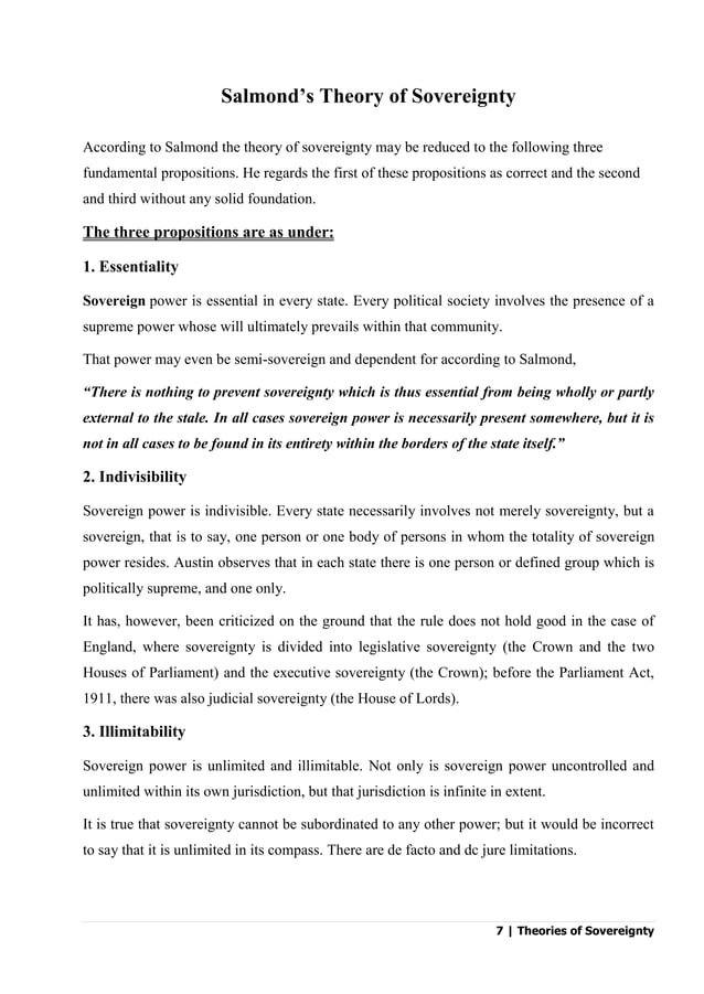 Theories of Sovereignty | PDF | Political Issues & policy | Politics