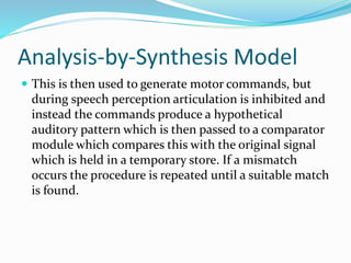 Theories of Speech Perception | PPTX