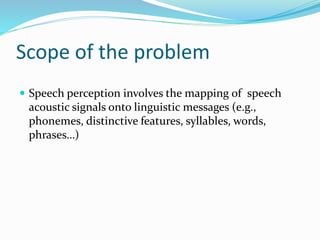 Theories of Speech Perception | PPTX