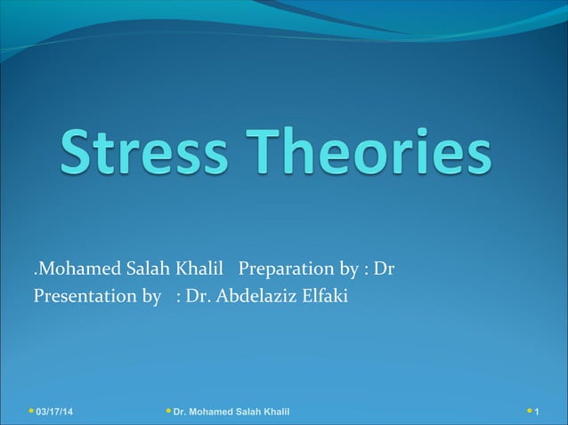 Theories of stress | PPT | Mental Health | Diseases and Conditions