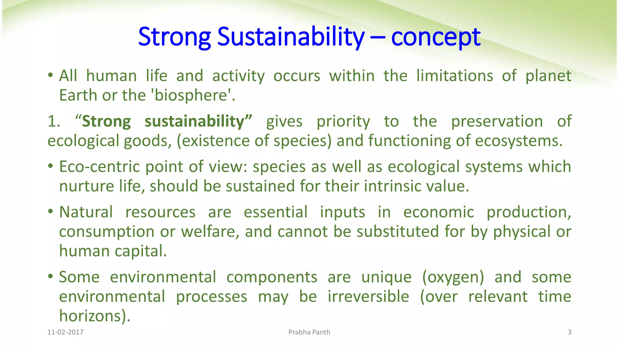 Theories of strong sustainability | PPSX
