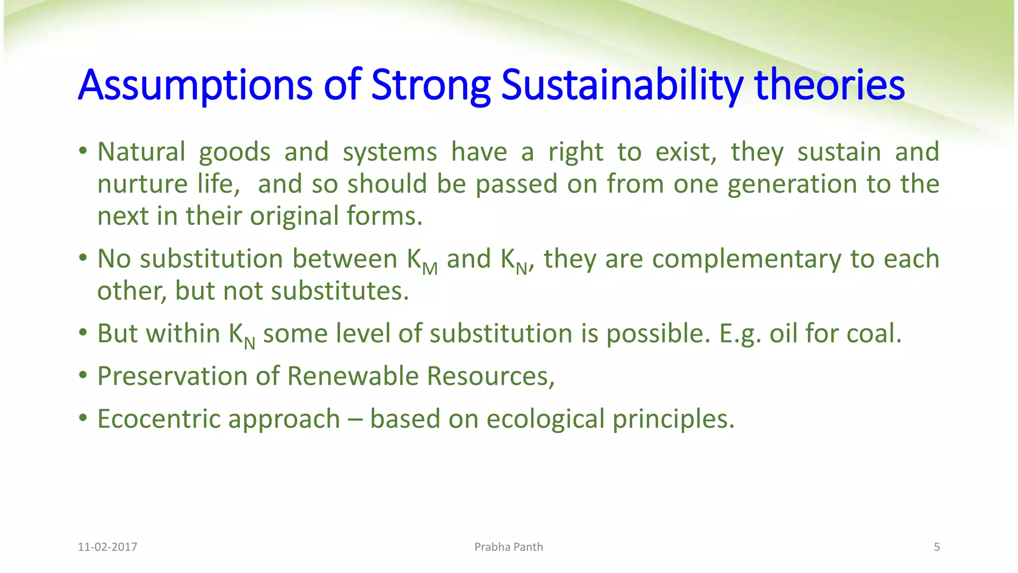 Theories of strong sustainability | PPSX