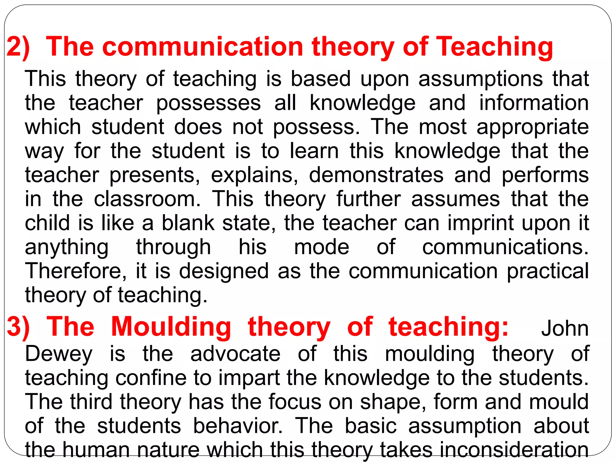 Theories of teaching | PPTX
