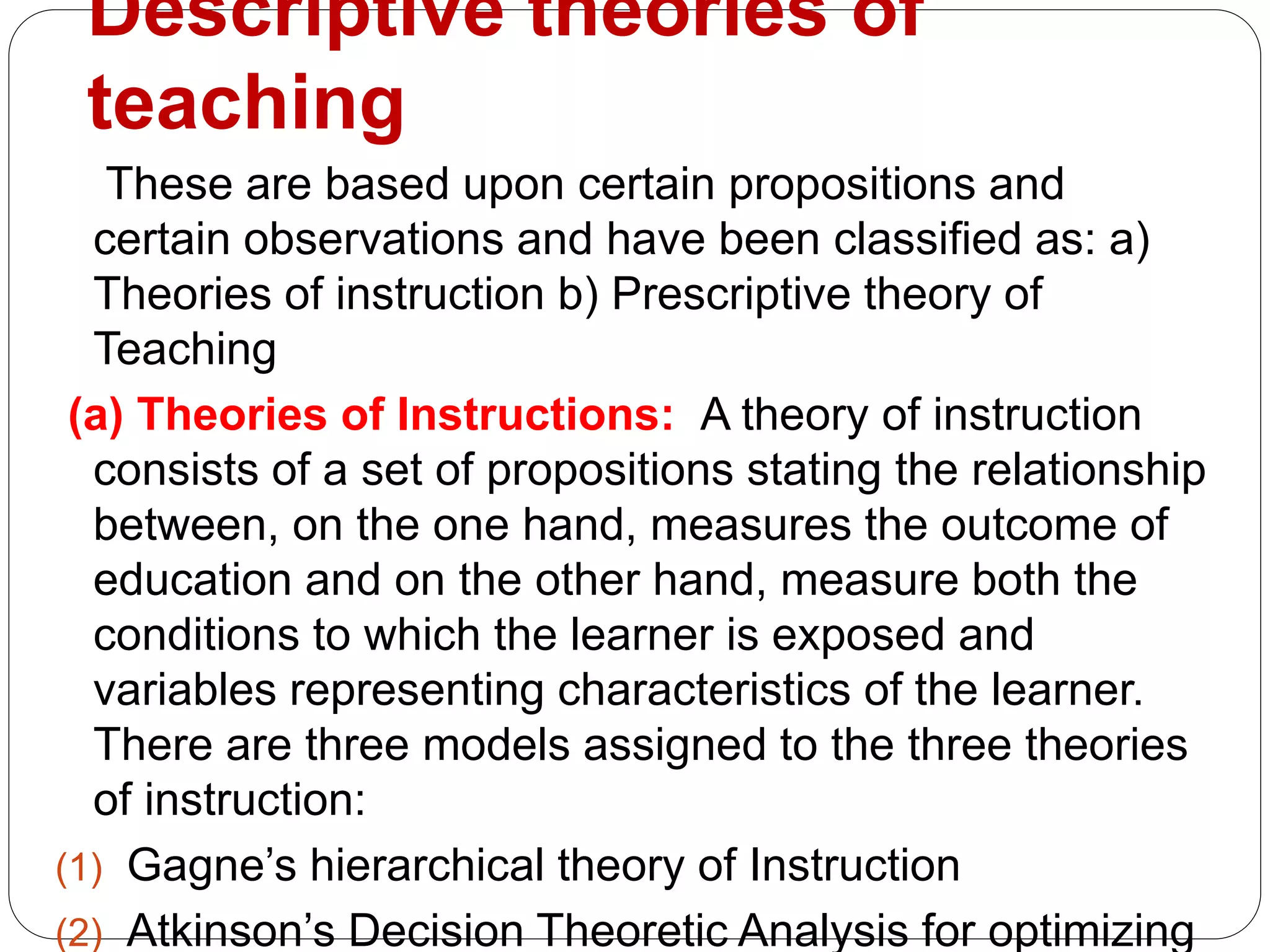 Theories of teaching | PPTX