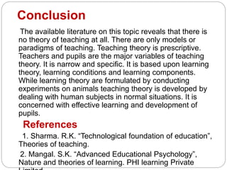 Theories of teaching | PPTX