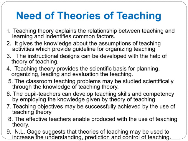 Theories of teaching | PPTX