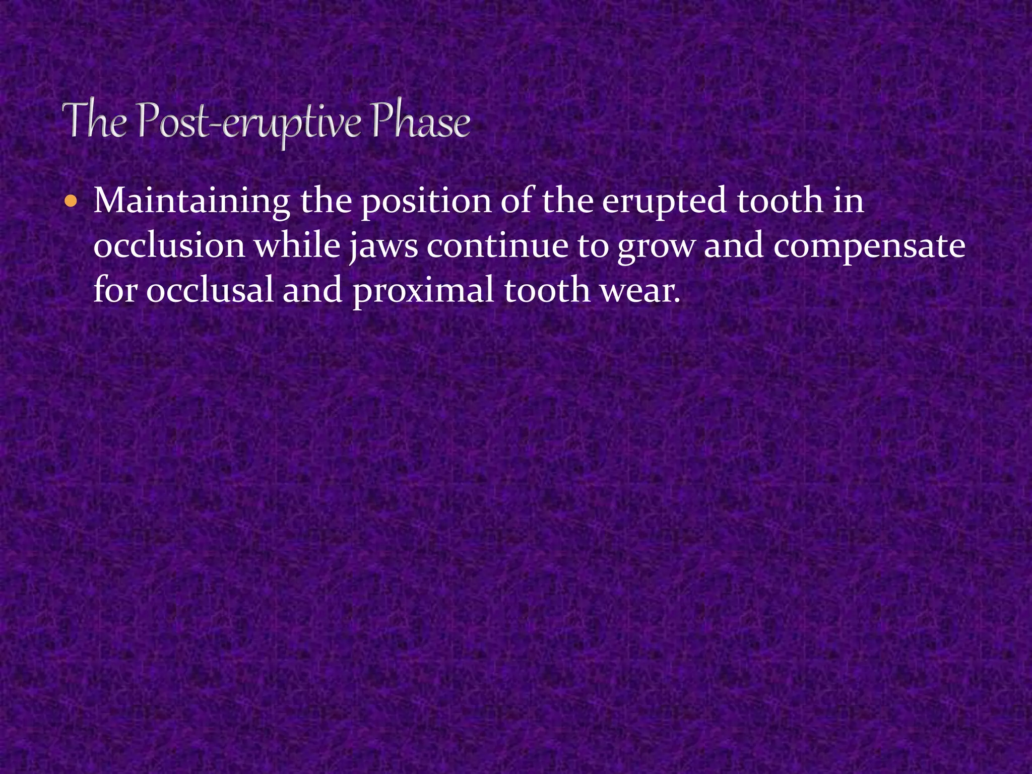 THEORIES OF TOOTH ERUPTION | PPTX