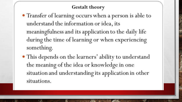 Theories of transfer of learning paper 2.pptx | Education