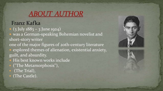Metamorphosis- Franz Kafka Theories of translation | PPTX