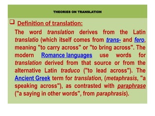 THEORIES OF TRANSLATION NATIONAL WORD.pptx | Programming Languages ...