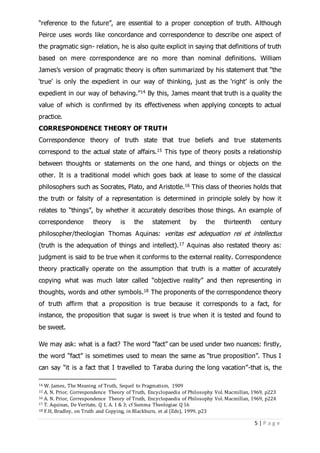 Theories of truth and its application in media practice | PDF