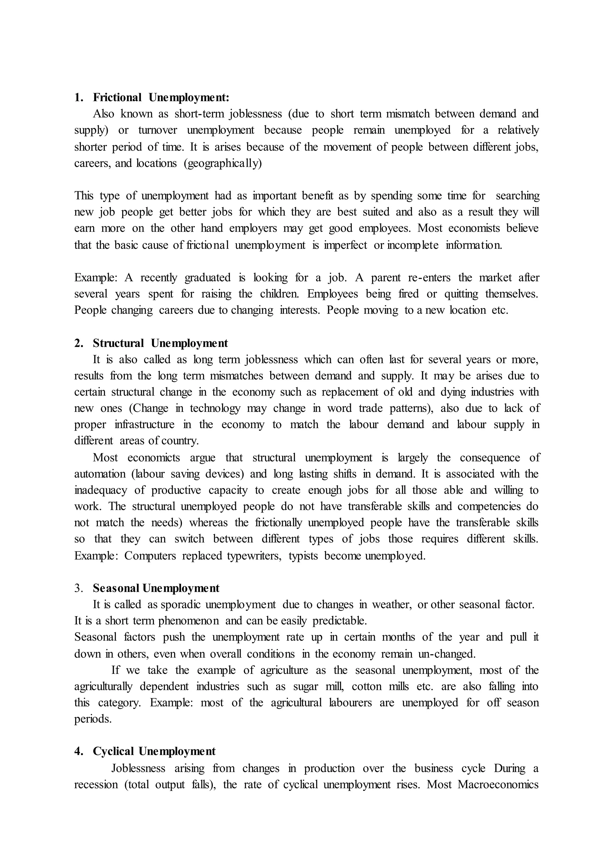Theories of Unemployment, Philip Curve and its Controversies | DOCX | Economy | Business and Finance
