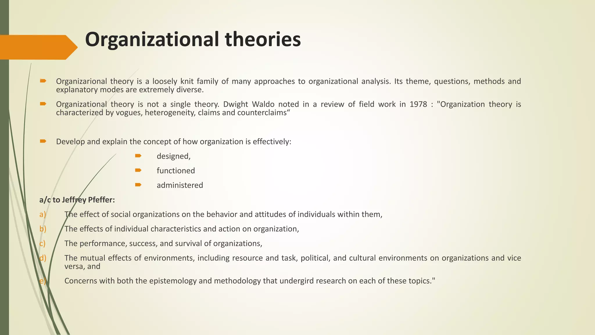 Theories on organization management | PPTX