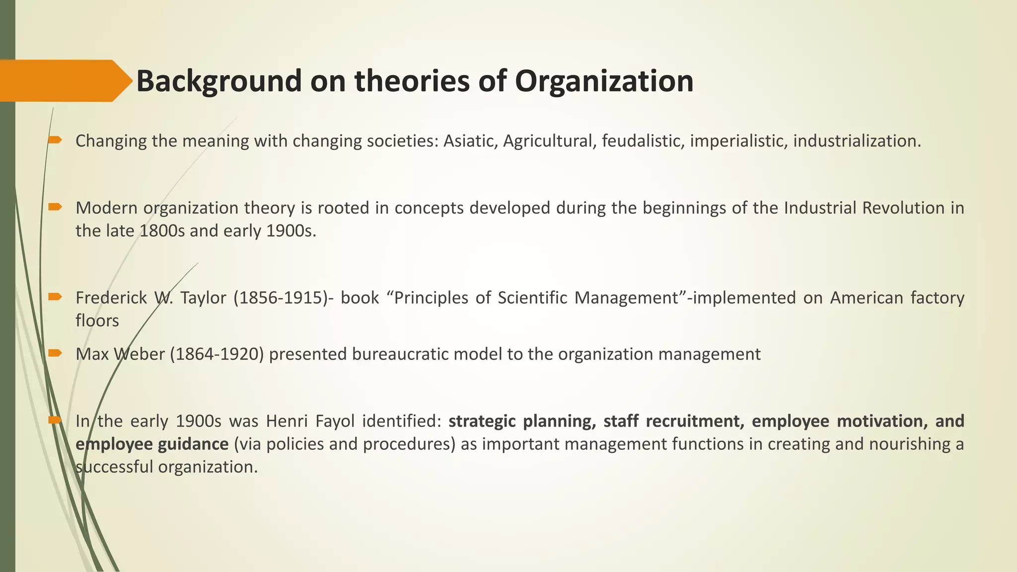 Theories on organization management | PPTX