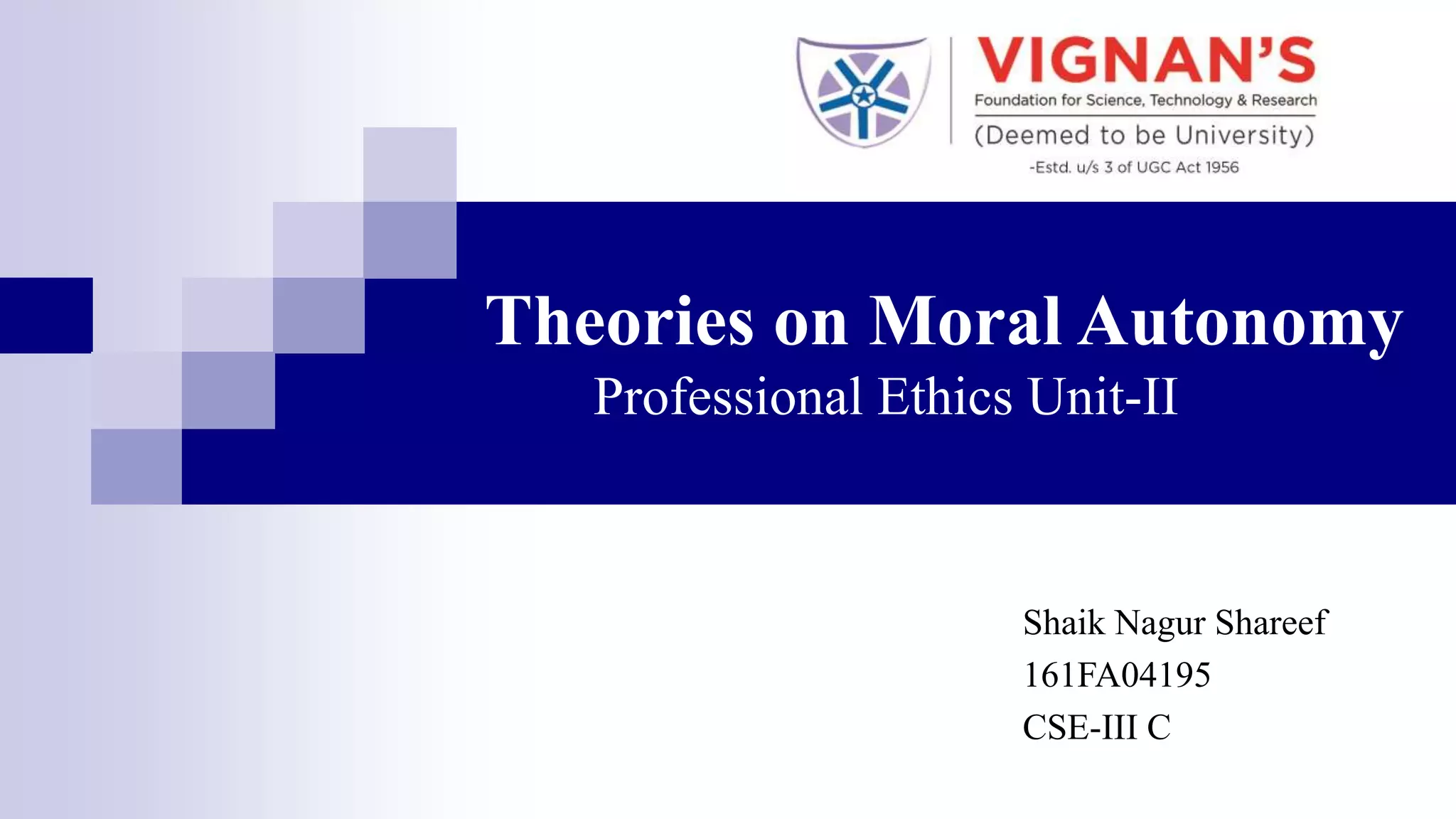 Theories on moral autonomy | PPTX