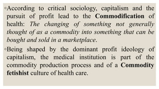 Theories & perspectives on sociology of health & medicine | PPTX