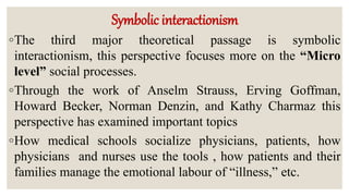 Theories & perspectives on sociology of health & medicine | PPTX