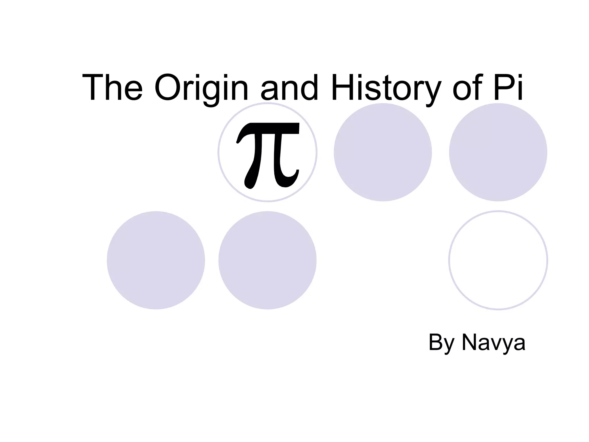 The Origin And History Of Pi By Nikitha Reddy | PPT