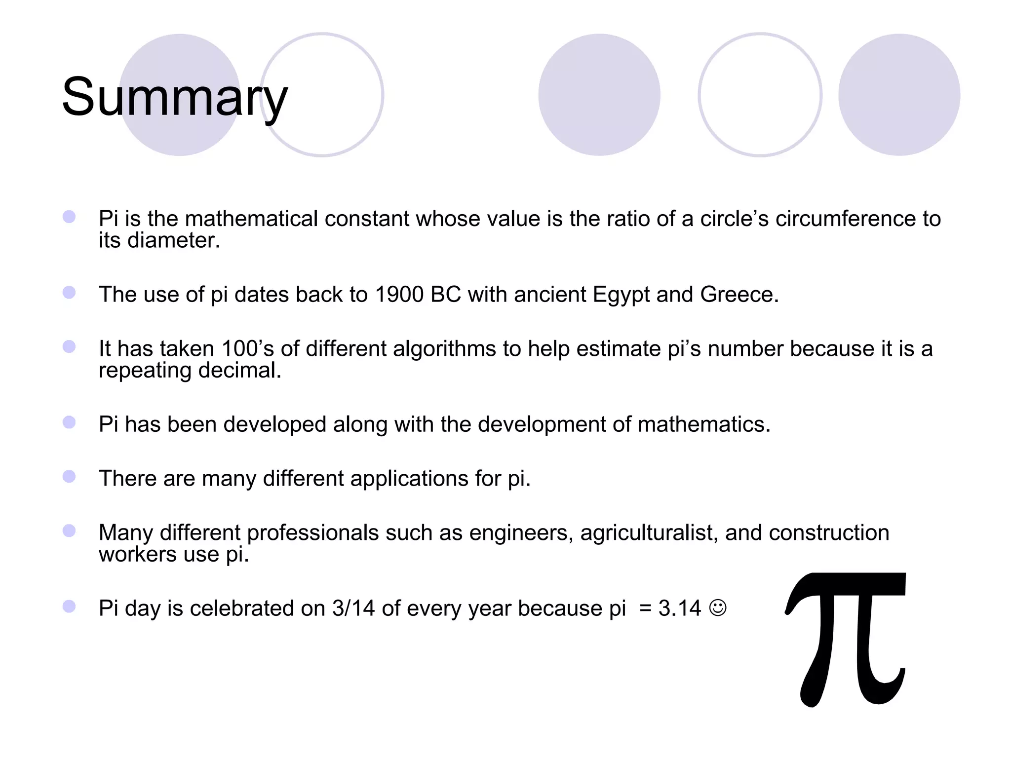 The Origin And History Of Pi By Nikitha Reddy | PPT
